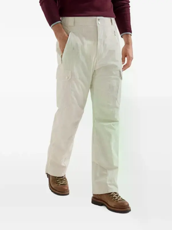 Brunello Cucinelli Bonded Corduroy Mountain Trousers With Thermore® Padding, Cargo Pockets And Logo
