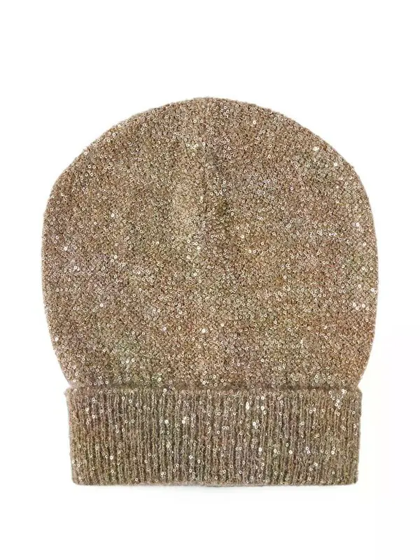 Brunello Cucinelli Dazzling Texture Mohair And Wool Knit Beanie - Neutrals