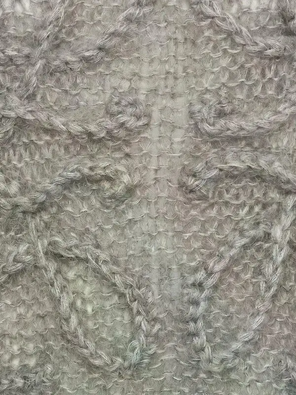 Loewe Anagram-motif Open-knit Sweater - Grey