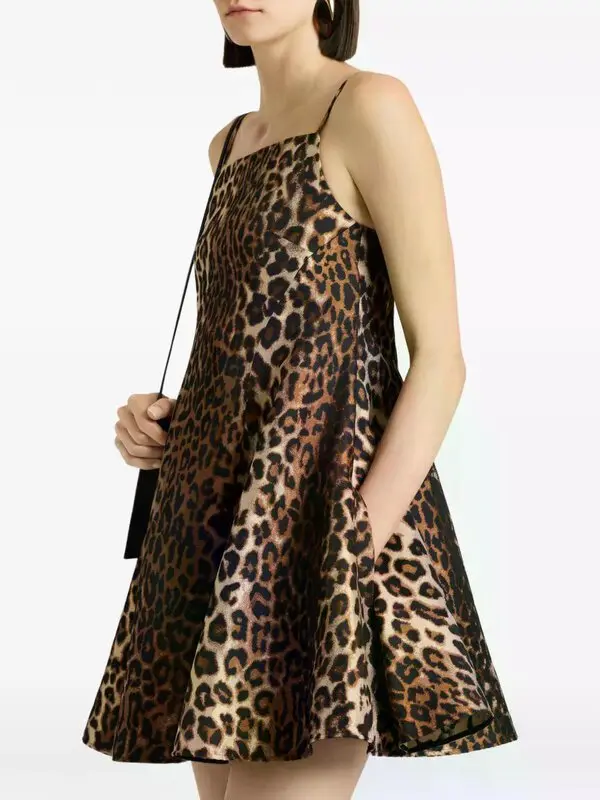 Givenchy Sliced Mini Dress In Leopard Jacquard