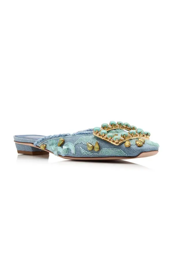 ROGER VIVIER Belle Vivier Embroidery Mules