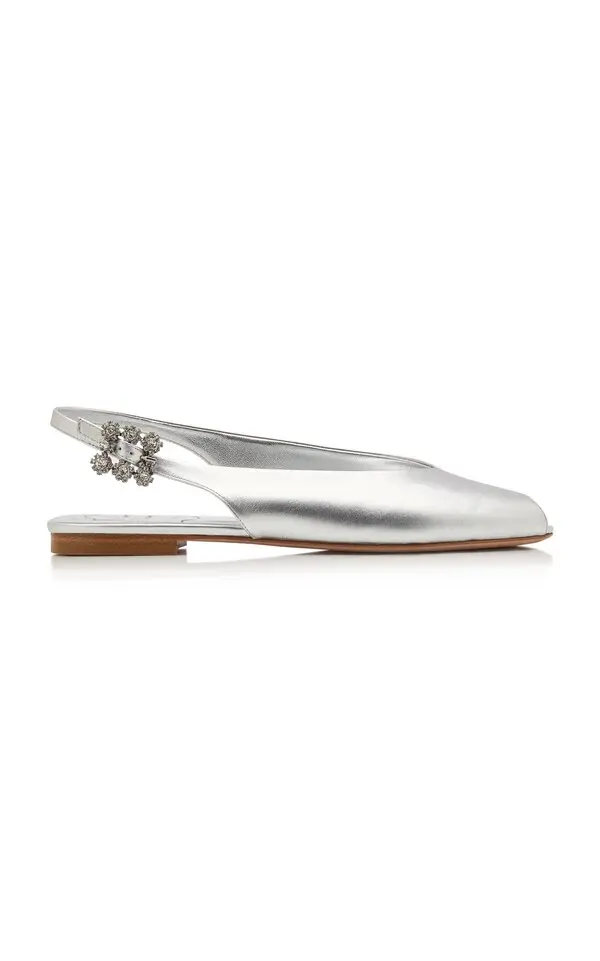 ROGER VIVIER Peeptoe Mini Flower Slingback Pumps