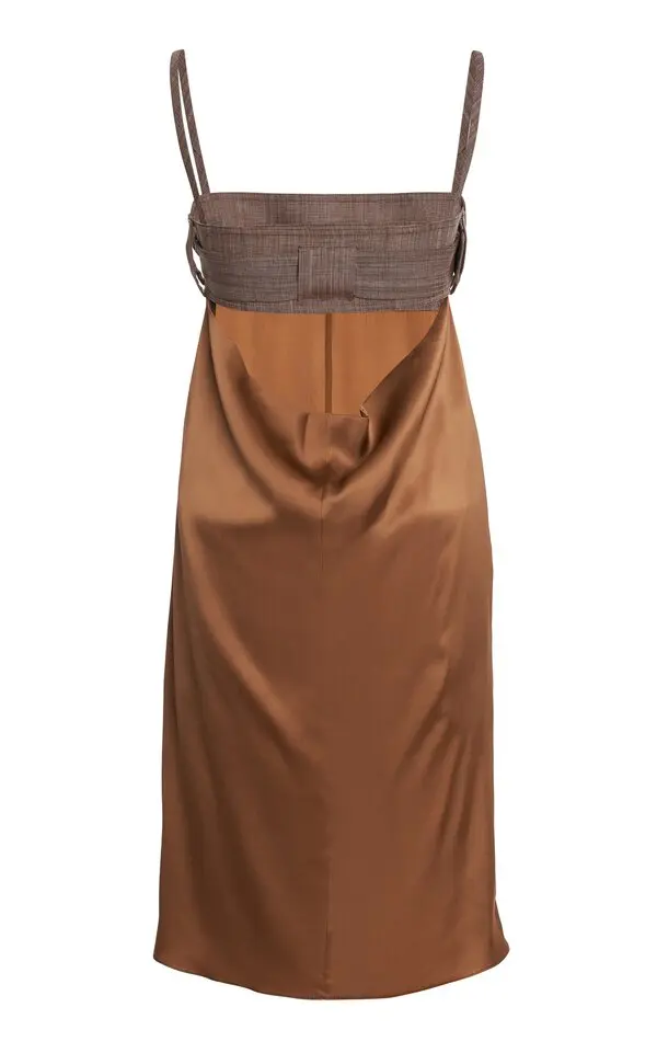 FERRAGAMO Belted Silk Midi Dress