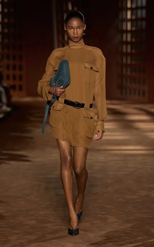 FERRAGAMO Silk Utility Mini Dress