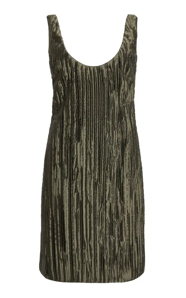 FERRAGAMO Silk-blend Mini Dress - Olive