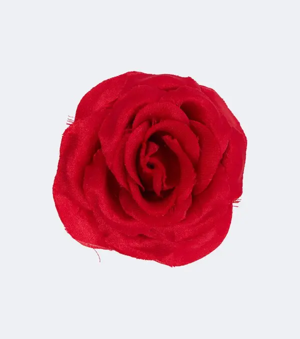 Khaite Frankie Floral Organza Brooch - Red