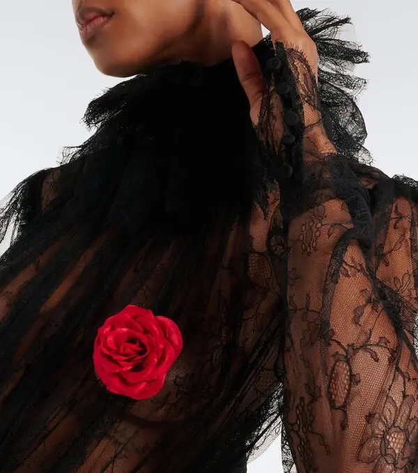 Khaite Frankie Floral Organza Brooch