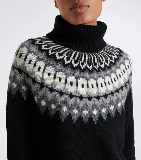 Bogner Ingrid Fair Isle Cashmere Sweater - Black