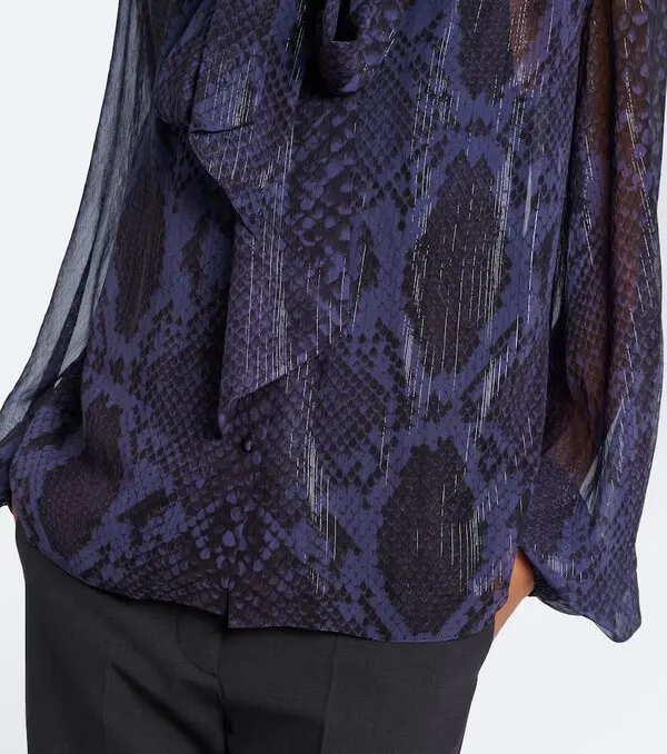 JOSEPH Sally Snake-print Lurex® Chiffon Blouse