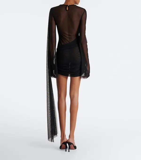 BANANHOT Marissa Draped Sheer Minidress