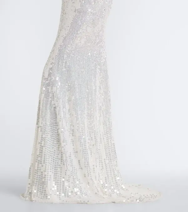 Jenny Packham Floating Heart Sequined Strapless Gown
