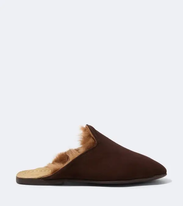 Sabah Shearling-lined Suede Mules
