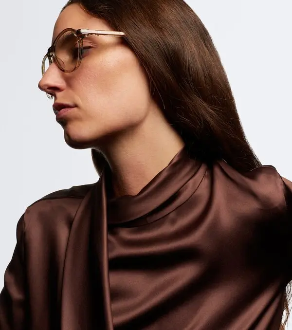 Brunello Cucinelli Sartorial Sunset Aviator Glasses