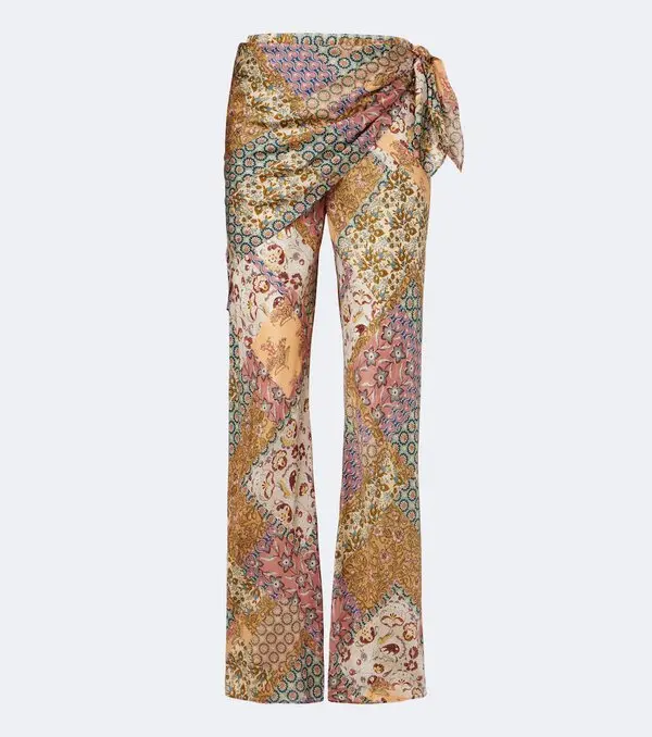 Zimmermann Fairlight Silk Habotai Wide-leg Pants - Multicoloured