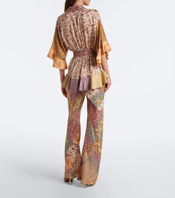 Zimmermann Fairlight Silk Habotai Wide-leg Pants