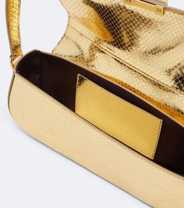 THE NEW ARRIVALS ILKYAZ OZEL Bodrum Metallic Leather Shoulder Bag