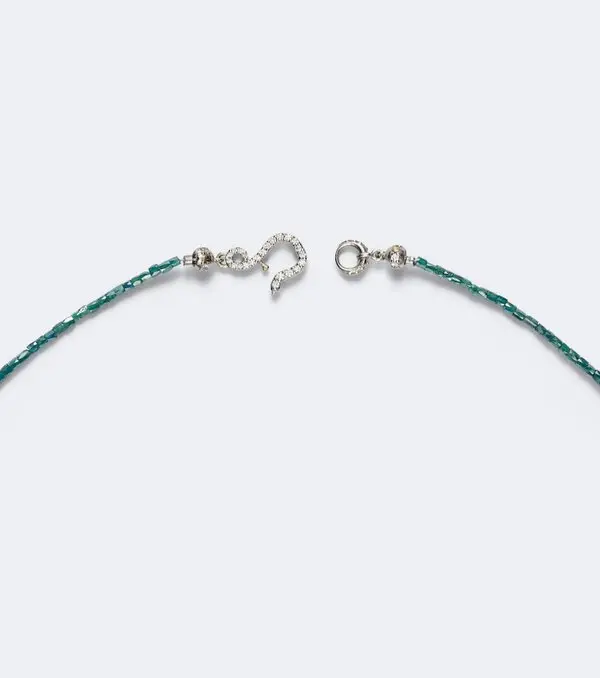 SUZANNE KALAN Infinite 18kt Gold Beaded Necklace With Diamonds - Blue