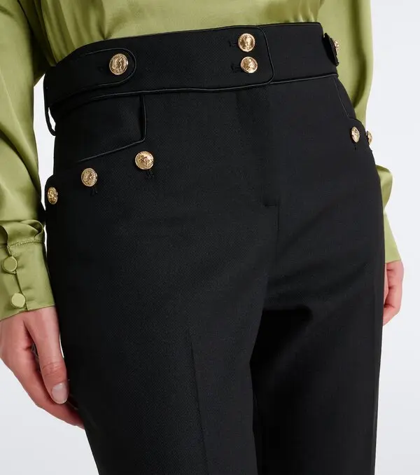 Balmain Virgin Wool Gabardine Straight Pants