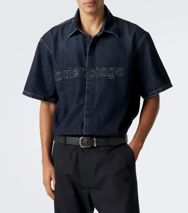 Balenciaga Logo Denim Shirt