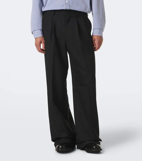 Junya Watanabe Pleated Wool Twill Wide-leg Pants