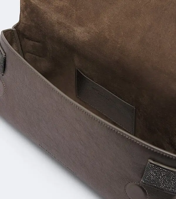 Brunello Cucinelli Essence Metallic Leather Top-handle Bag