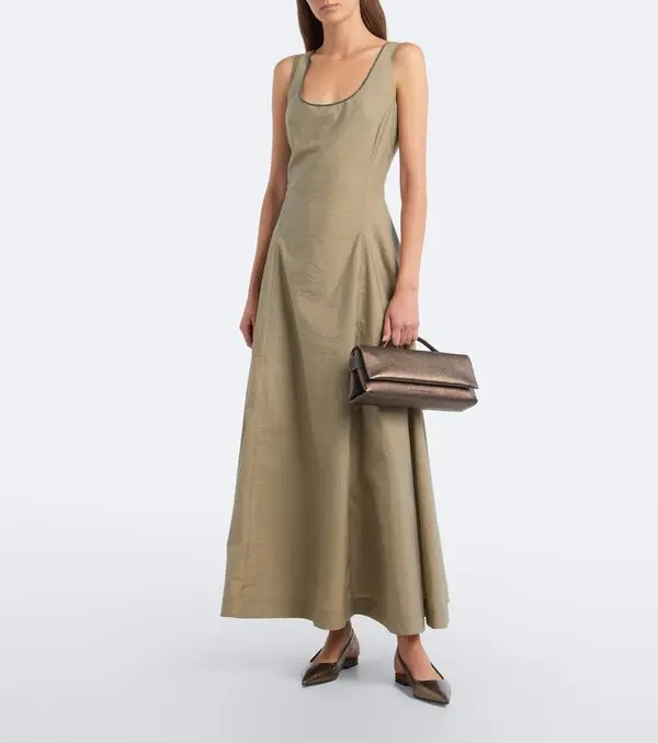 Brunello Cucinelli Essence Metallic Leather Top-handle Bag