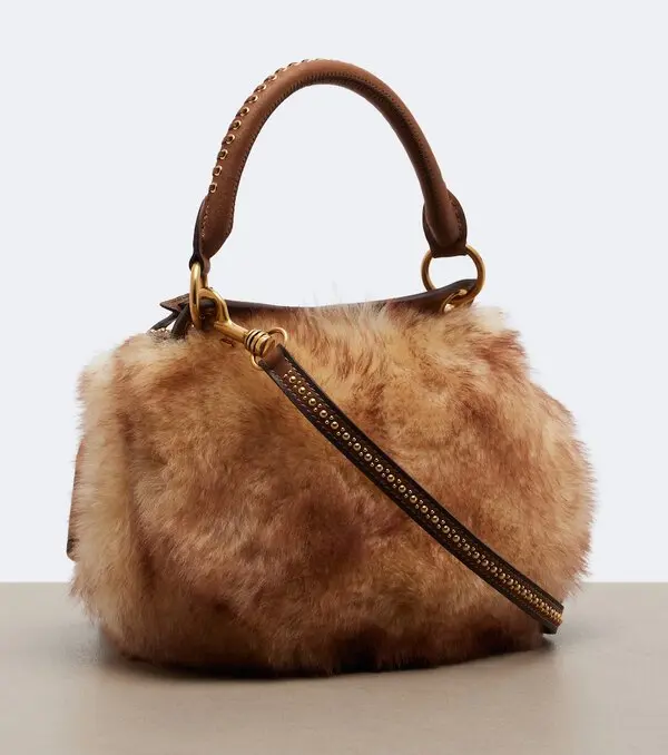 Miu Miu Rendez-vous Studded Shearling Tote Bag