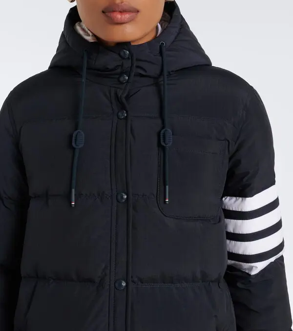 Thom Browne 4-bar Hooded Down Coat