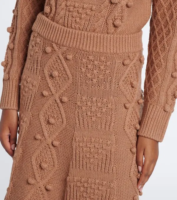 EMILIA WICKSTEAD Koda Cable-knit Wool Skirt