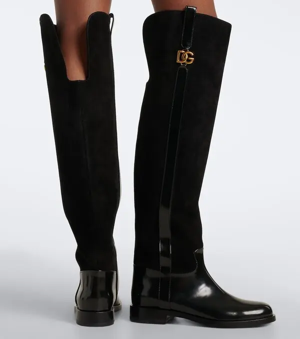 Dolce & Gabbana Dg Leather And Suede Over-the-knee Boots