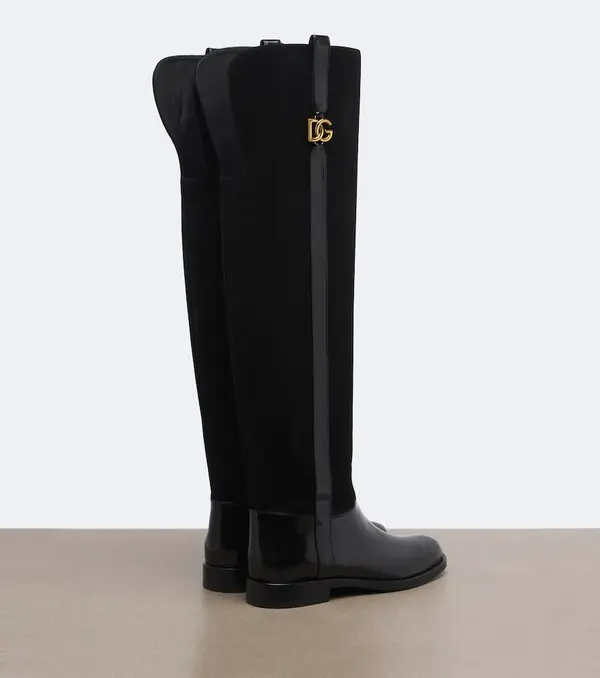 Dolce & Gabbana Dg Leather And Suede Over-the-knee Boots