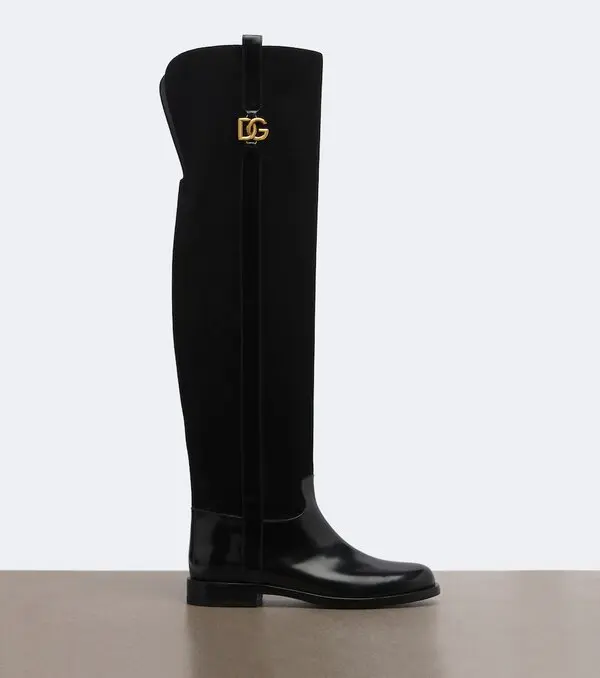 Dolce & Gabbana Dg Leather And Suede Over-the-knee Boots