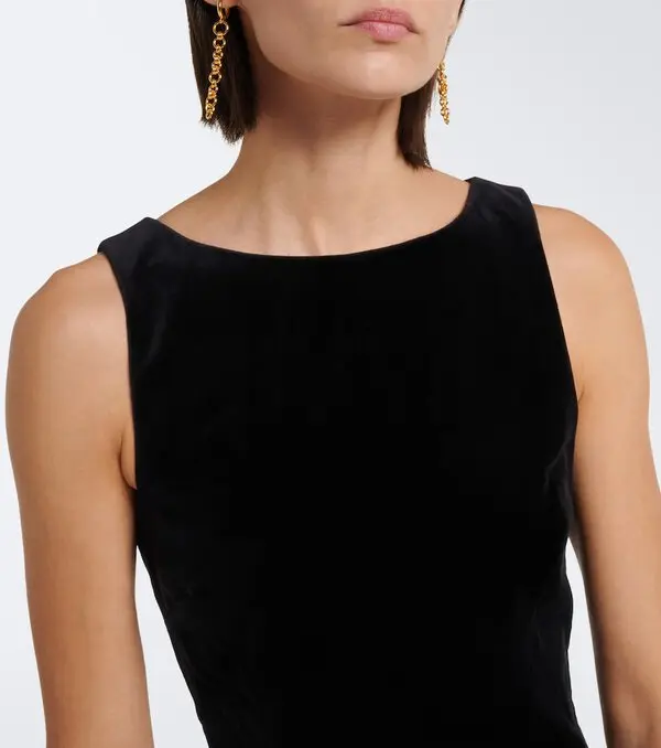 Posse Dean Pleated Cotton Velvet Minidress