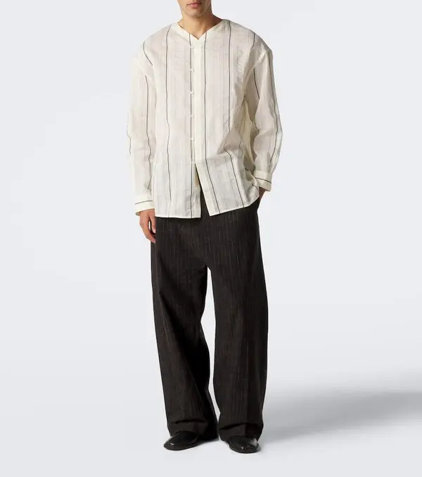 Jacquemus Venice Striped Cotton And Silk Shirt