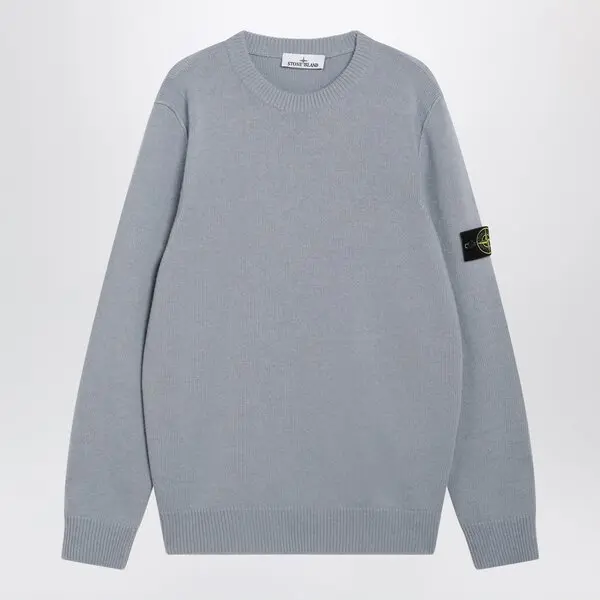 Stone Island Ash Grey Sweater In Wool Blend