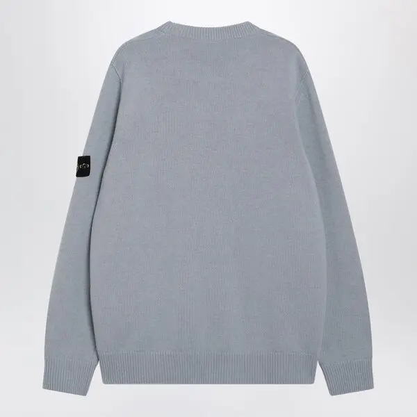 Stone Island Ash Grey Sweater In Wool Blend