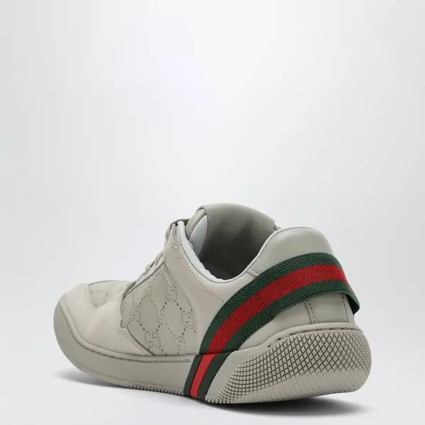 Gucci Grey Sneakers With Perforated Gg Motif
