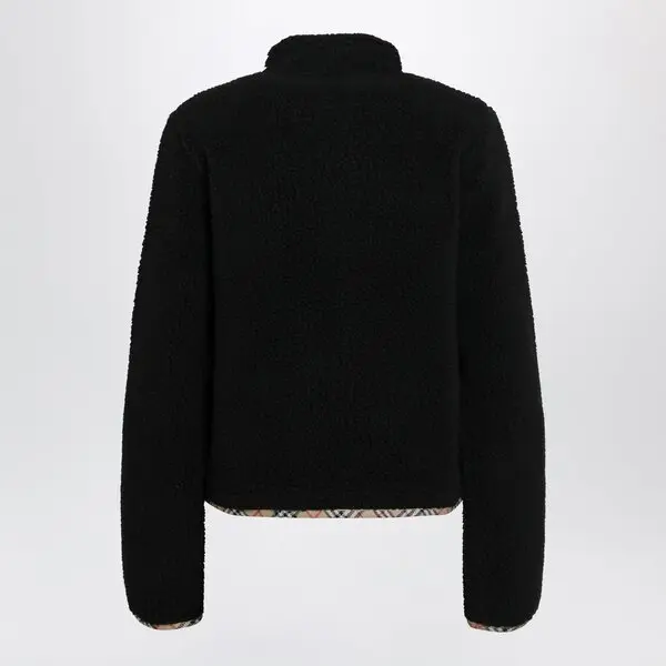 Burberry Zip-up Jacket In Teddy-effect Fleece - Black