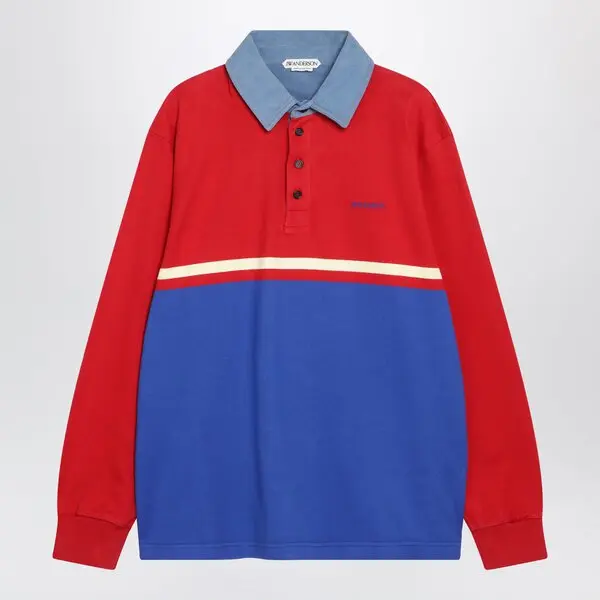 JW Anderson Red/blue Rugby Polo Shirt In Cotton - Multicolor