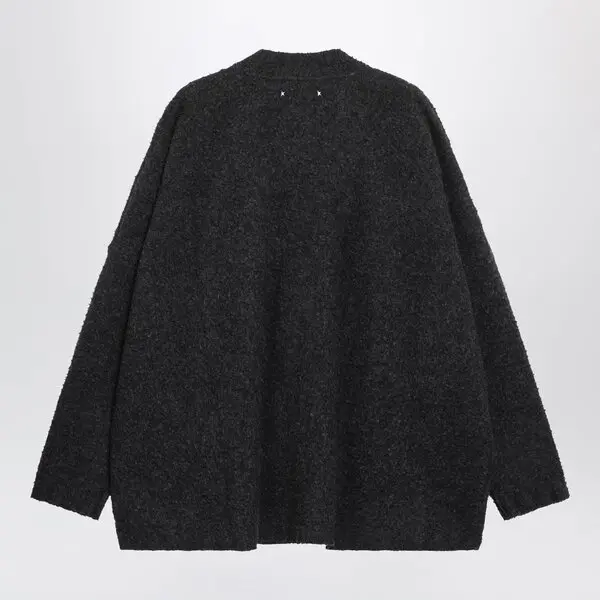 GOLDEN GOOSE Grey Boucle Knit Cardigan In Wool