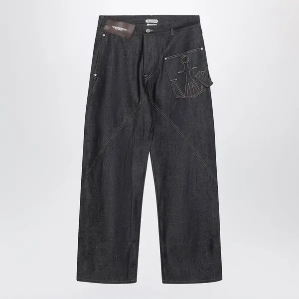 JW Anderson Twisted Workwear Indigo Denim Jeans - Blue