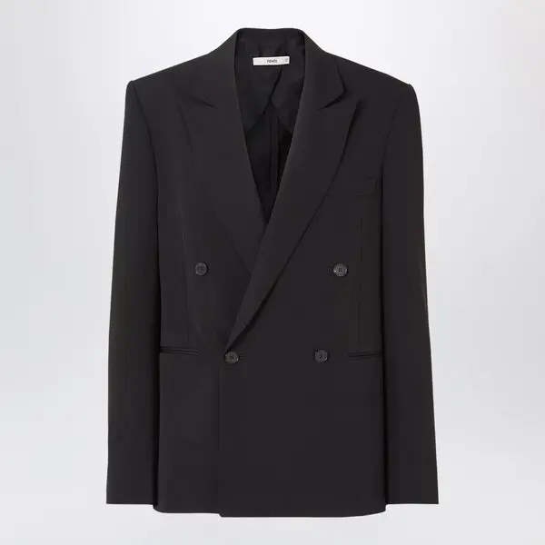 Fendi Double-breasted Blazer In Virgin Wool