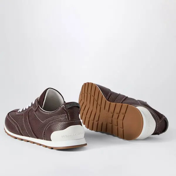 Brunello Cucinelli Brown Runners Sneakers In Soft Leather