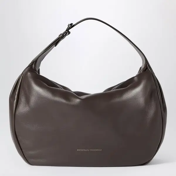 Brunello Cucinelli Hobo Boule Bag In Nappa Leather - Brown