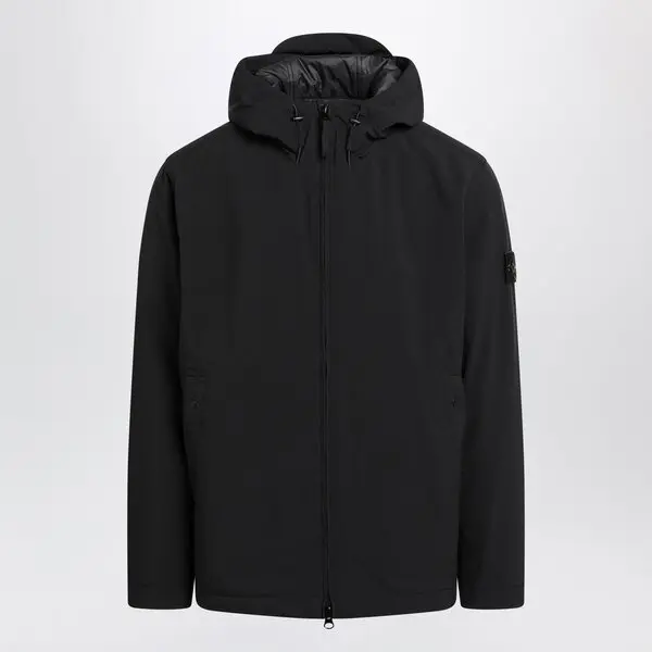 Stone Island Hooded Jacket In Technical Fabric - Black