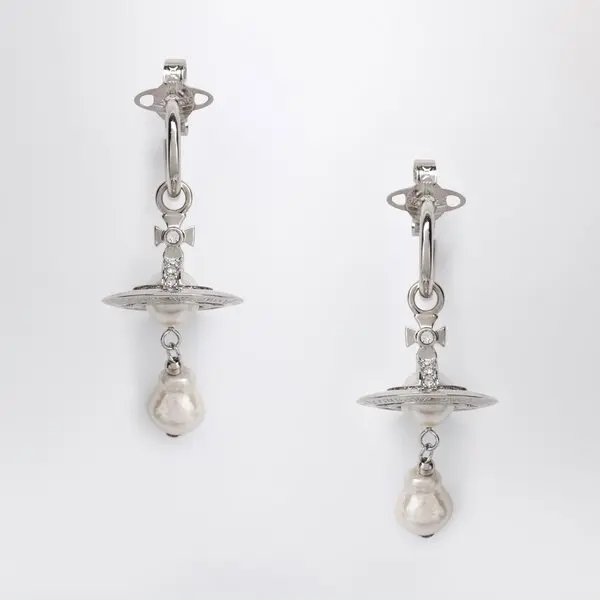 VIVIENNE WESTWOOD Platinum Pearl Stud Earrings