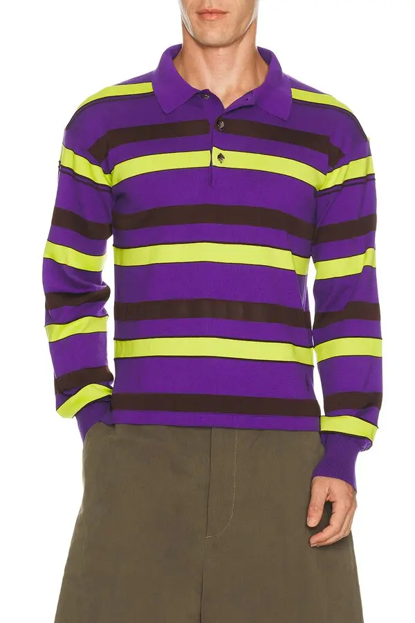 JW Anderson Rugby Knitted Polo In Purple