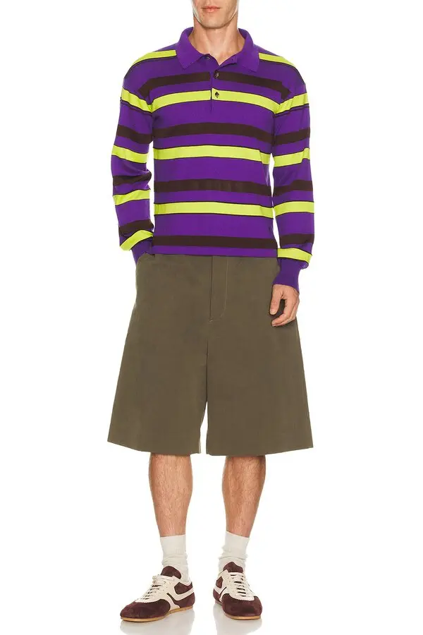 JW Anderson Rugby Knitted Polo In Purple