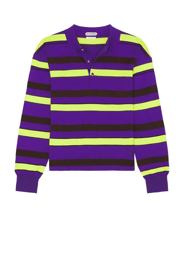 JW Anderson Rugby Knitted Polo In Purple