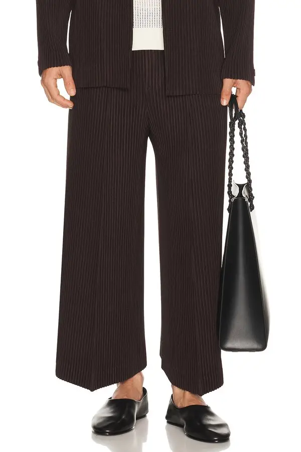 Issey Miyake Kersey Pleats Pants - Brown